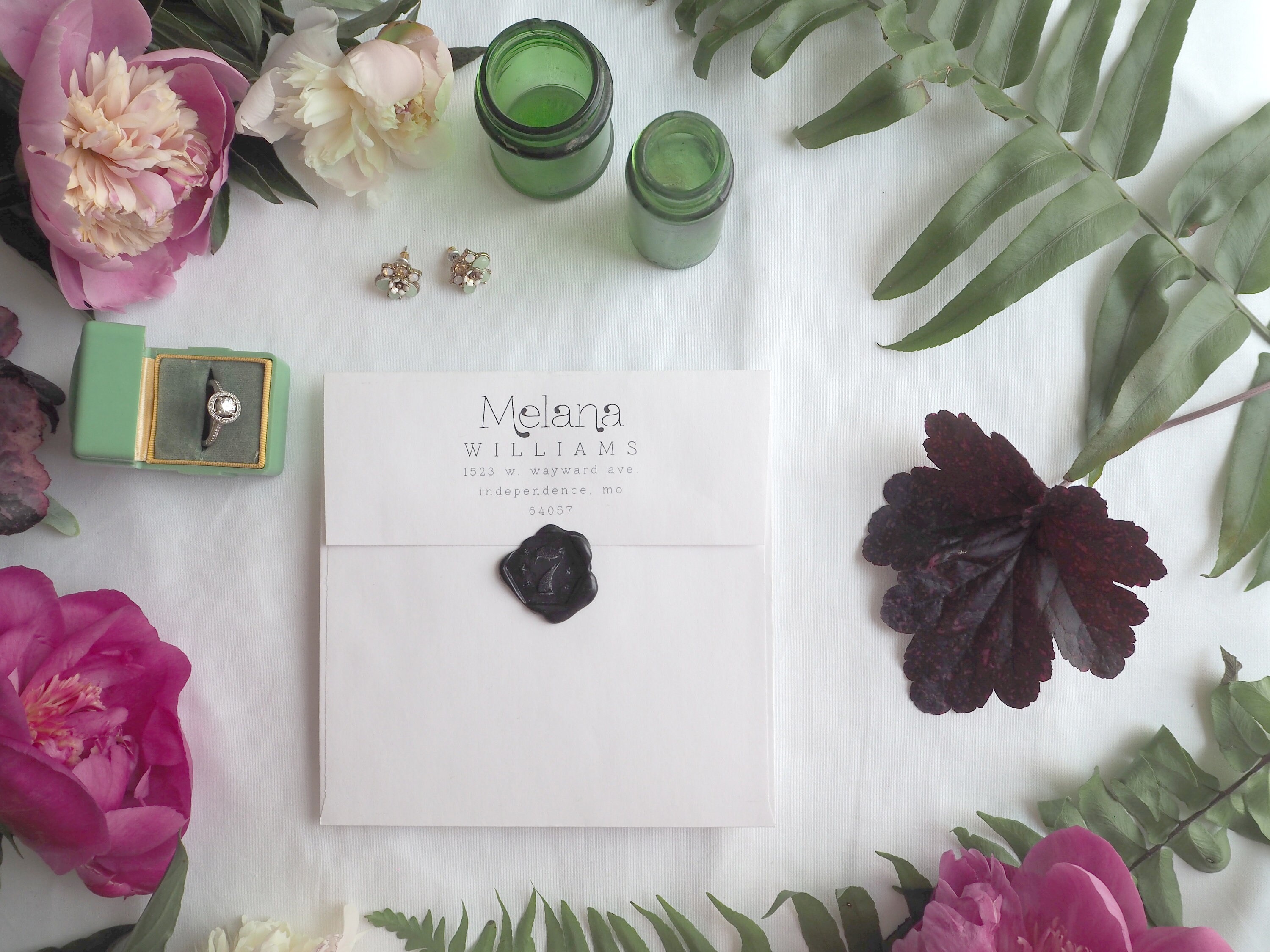 Addressed 5.5 White Square Envelope front & Back | Etsy