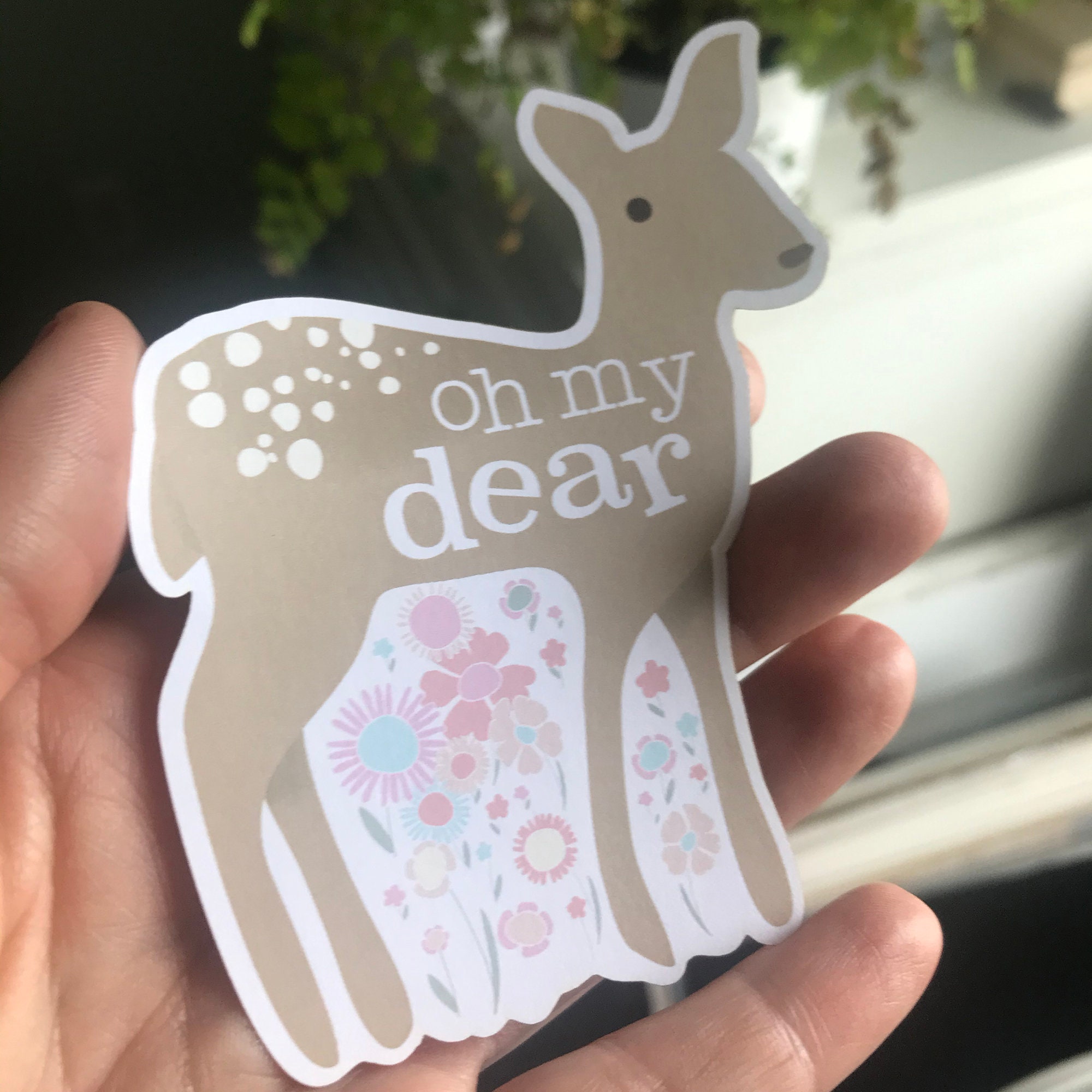 Oh My Dear Deer Friend Sticker 3.2 x 4 | Etsy