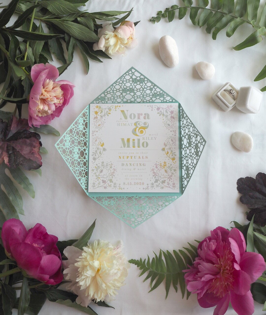 Graphic Floral Square Invitation Insert {design #7 - Available in Many ...