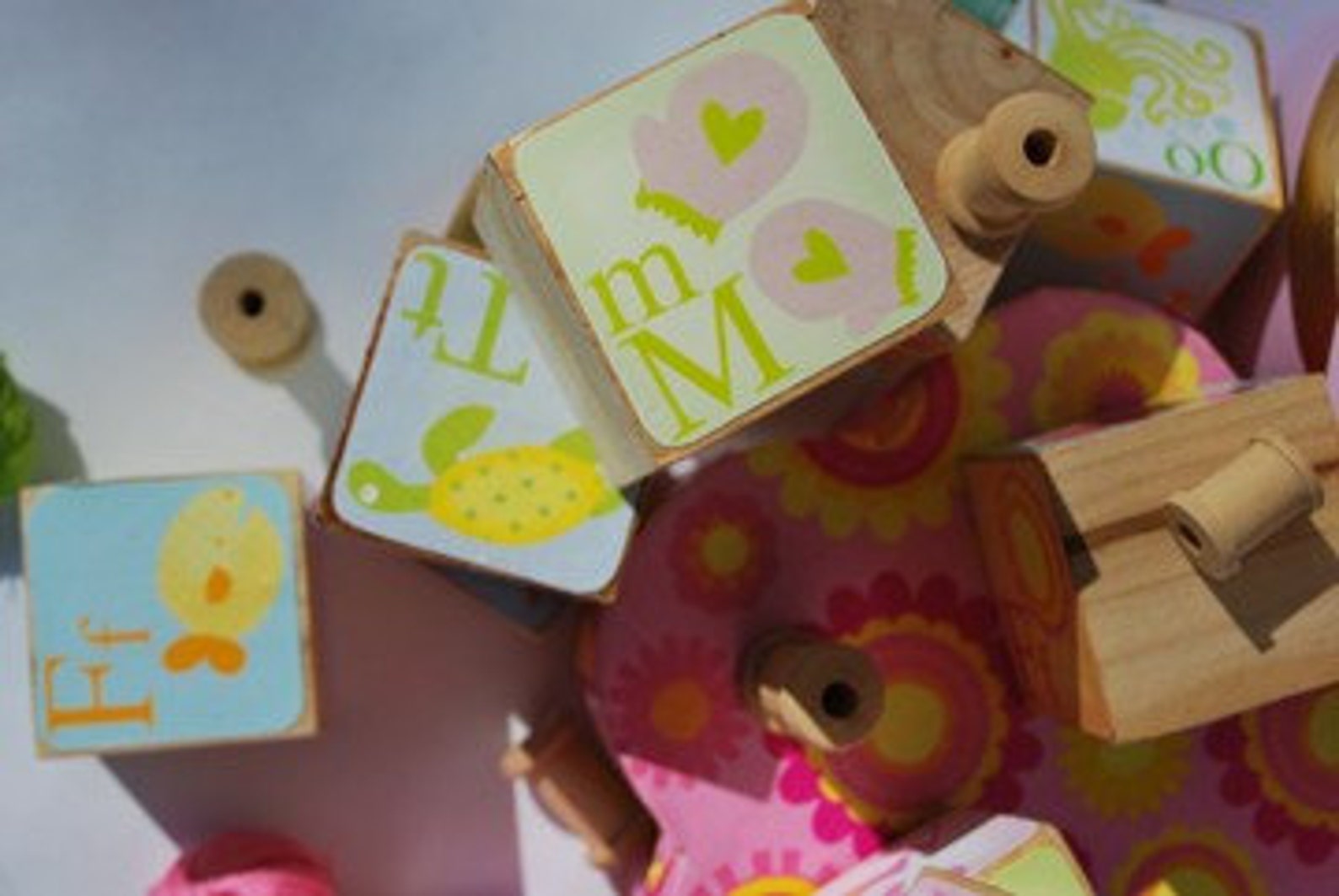 Baby Blocks 2 Inch Illustrated Letter With Animal or Object | Etsy