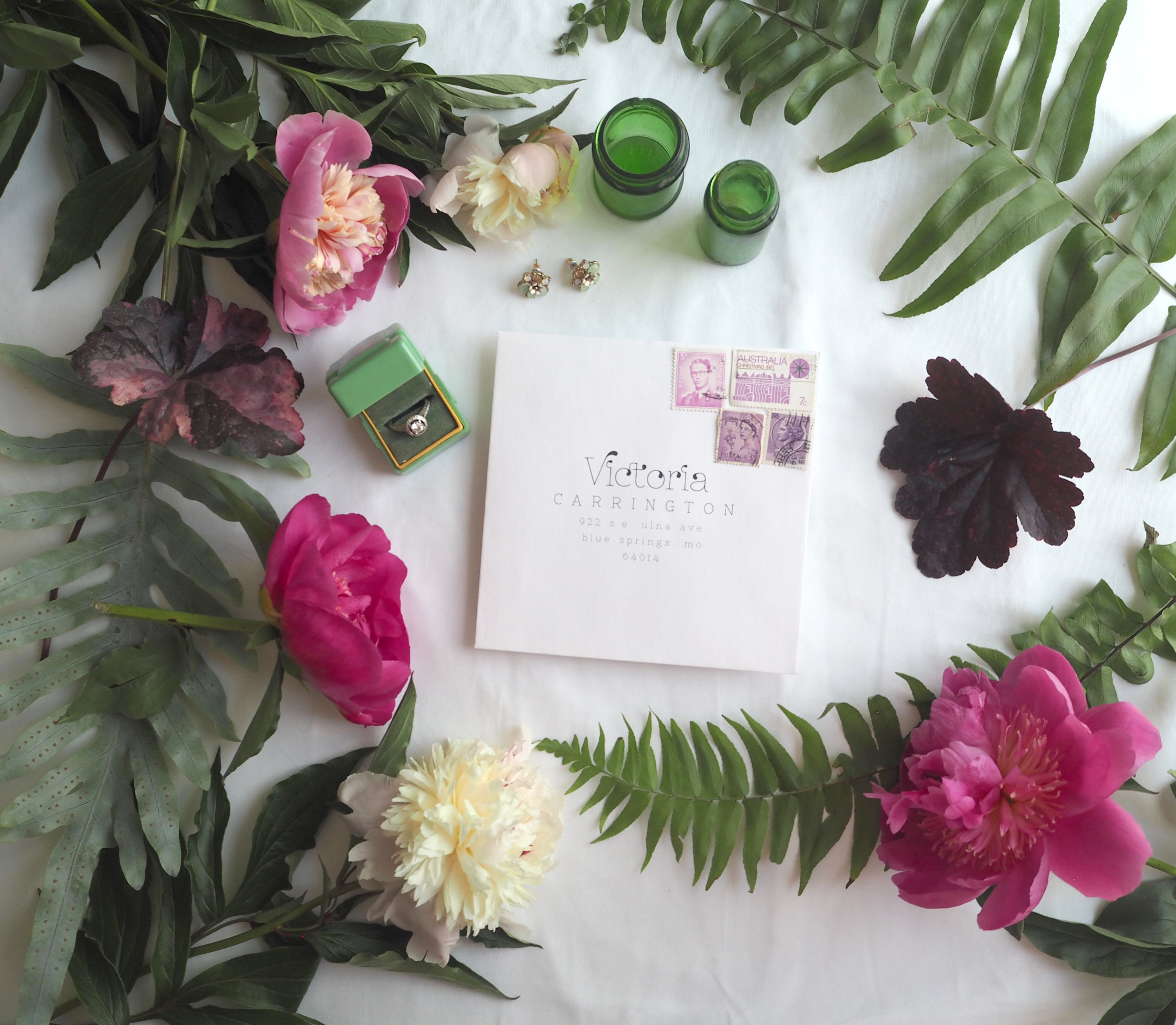 Addressed 5.5 White Square Envelope front & Back | Etsy