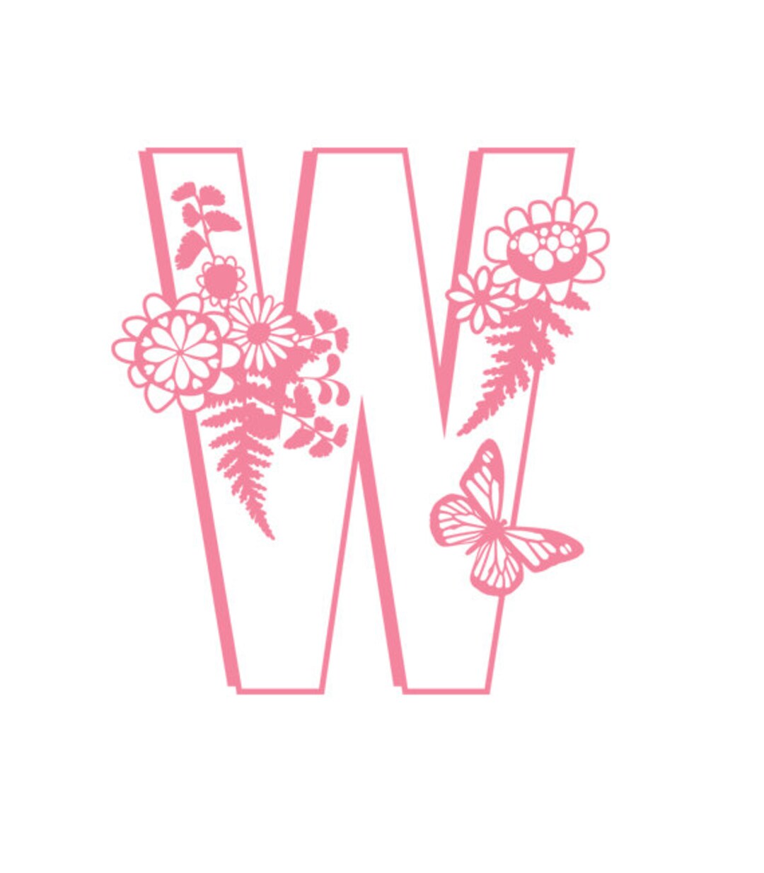 Letter W Cutting File Svg Pdf Png Cricut Silhouette Cutting Machines - Etsy