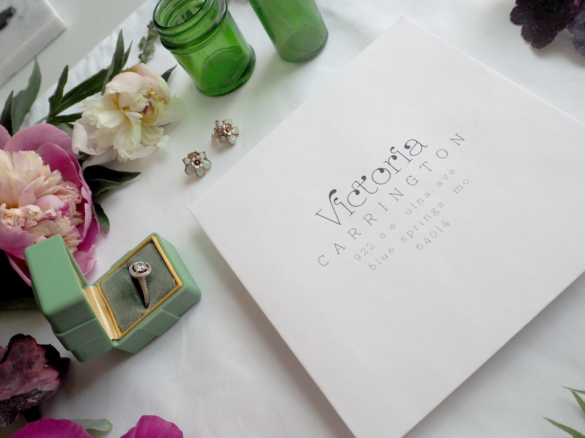 Addressed 5.5 White Square Envelope front & Back | Etsy