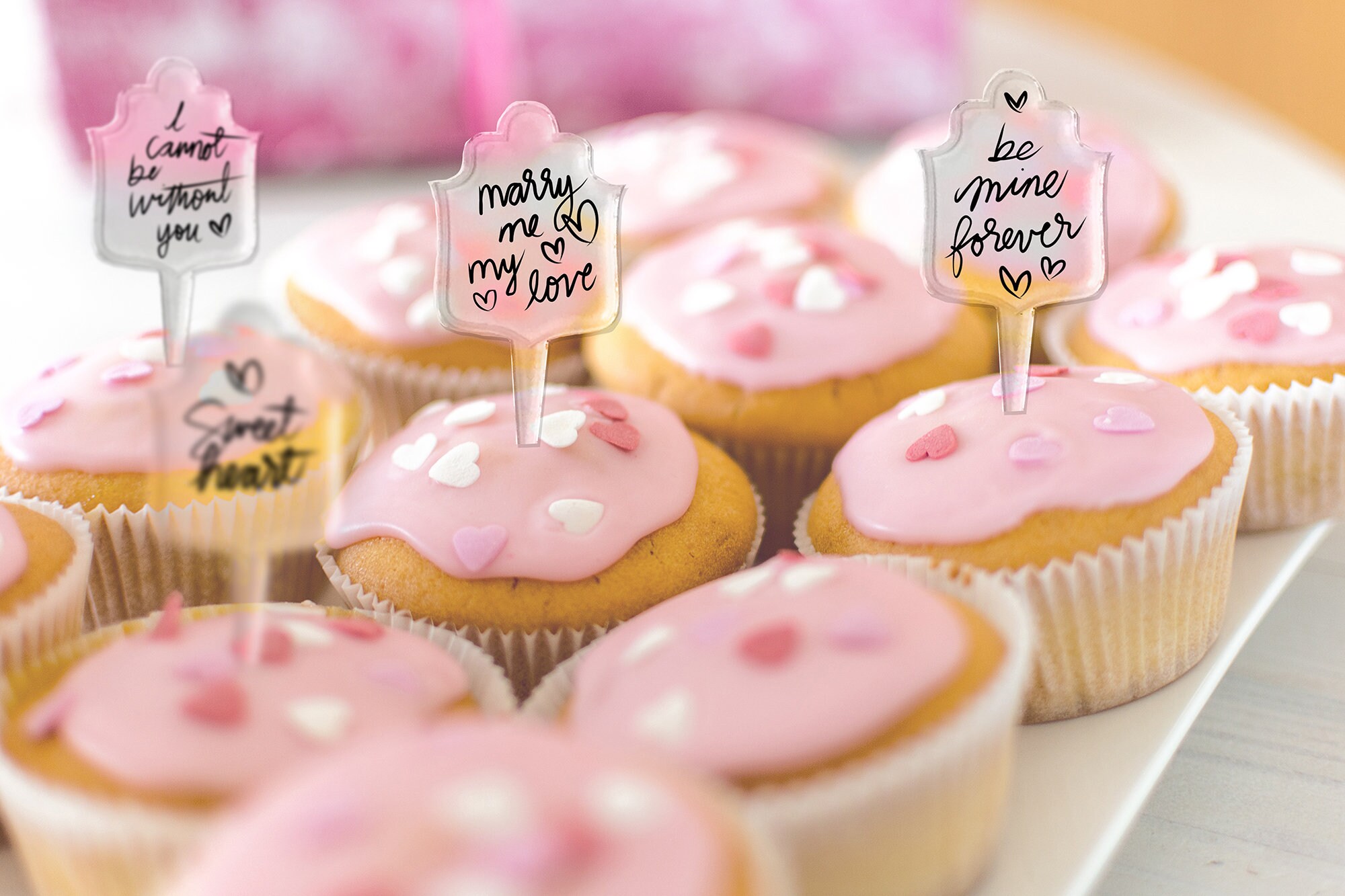 Custom Shape Acrylic Cake Food Topper Stick Stand Message | Etsy