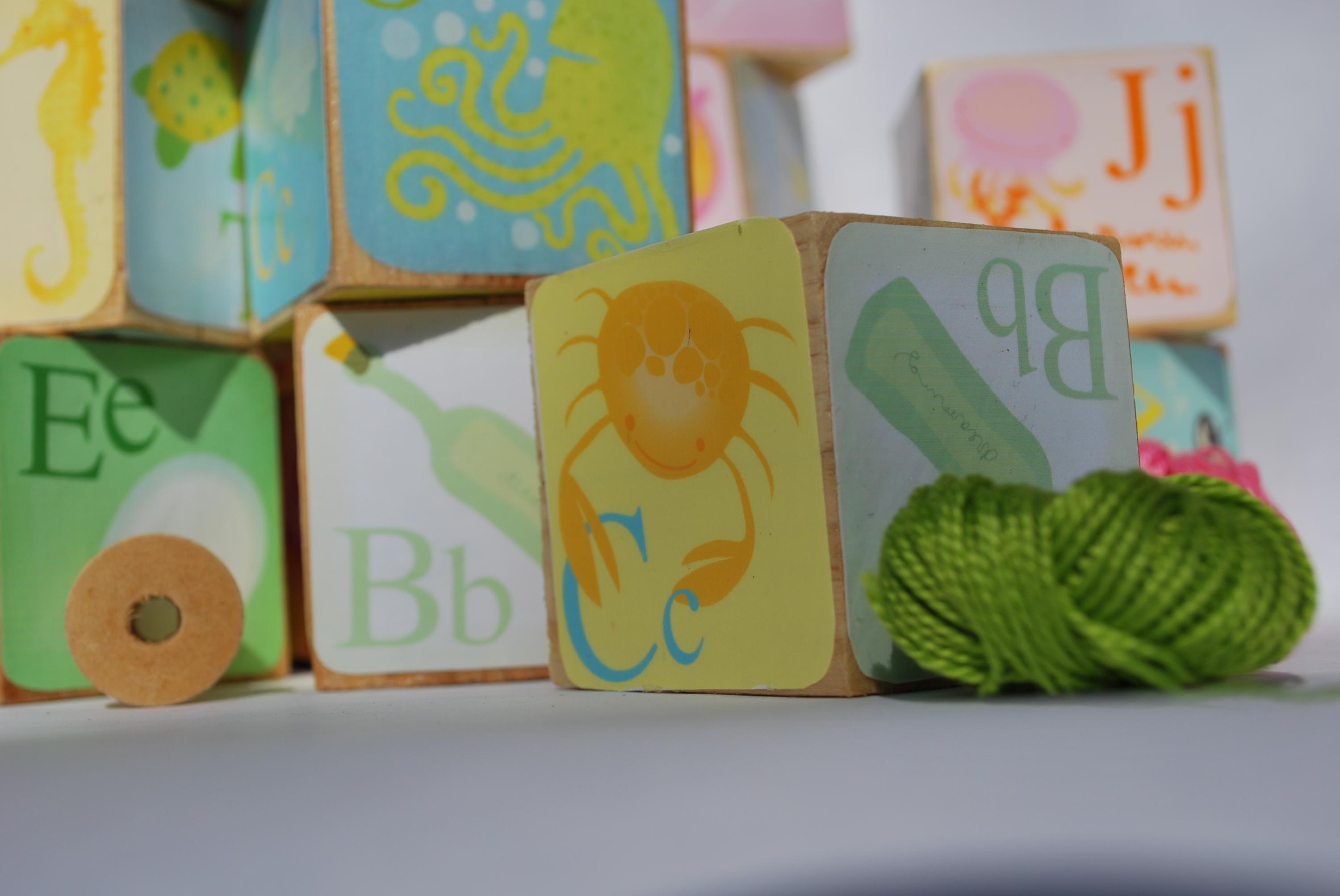 Baby Blocks 2 Inch Illustrated Letter With Animal or Object - Etsy