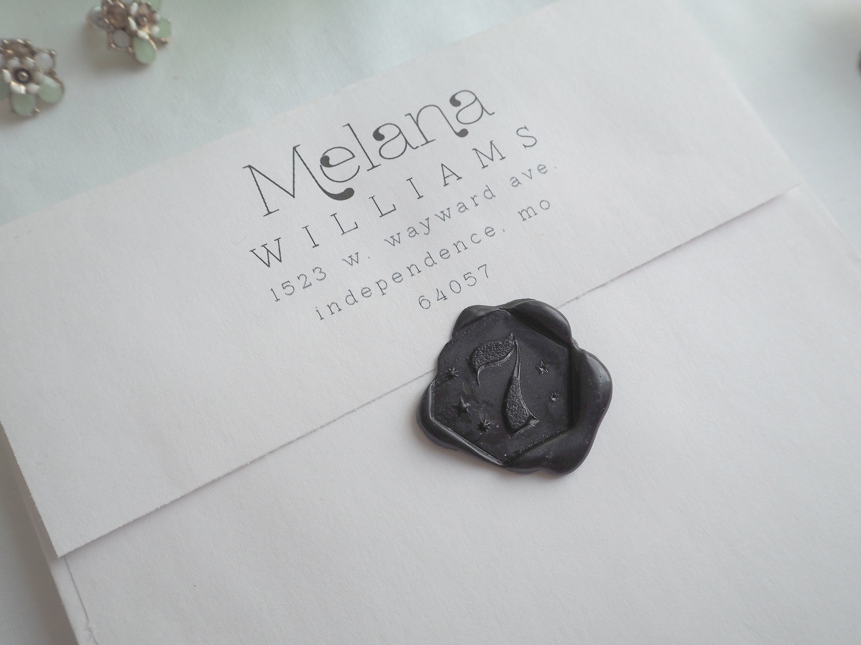 Addressed 5.5 White Square Envelope front & Back | Etsy