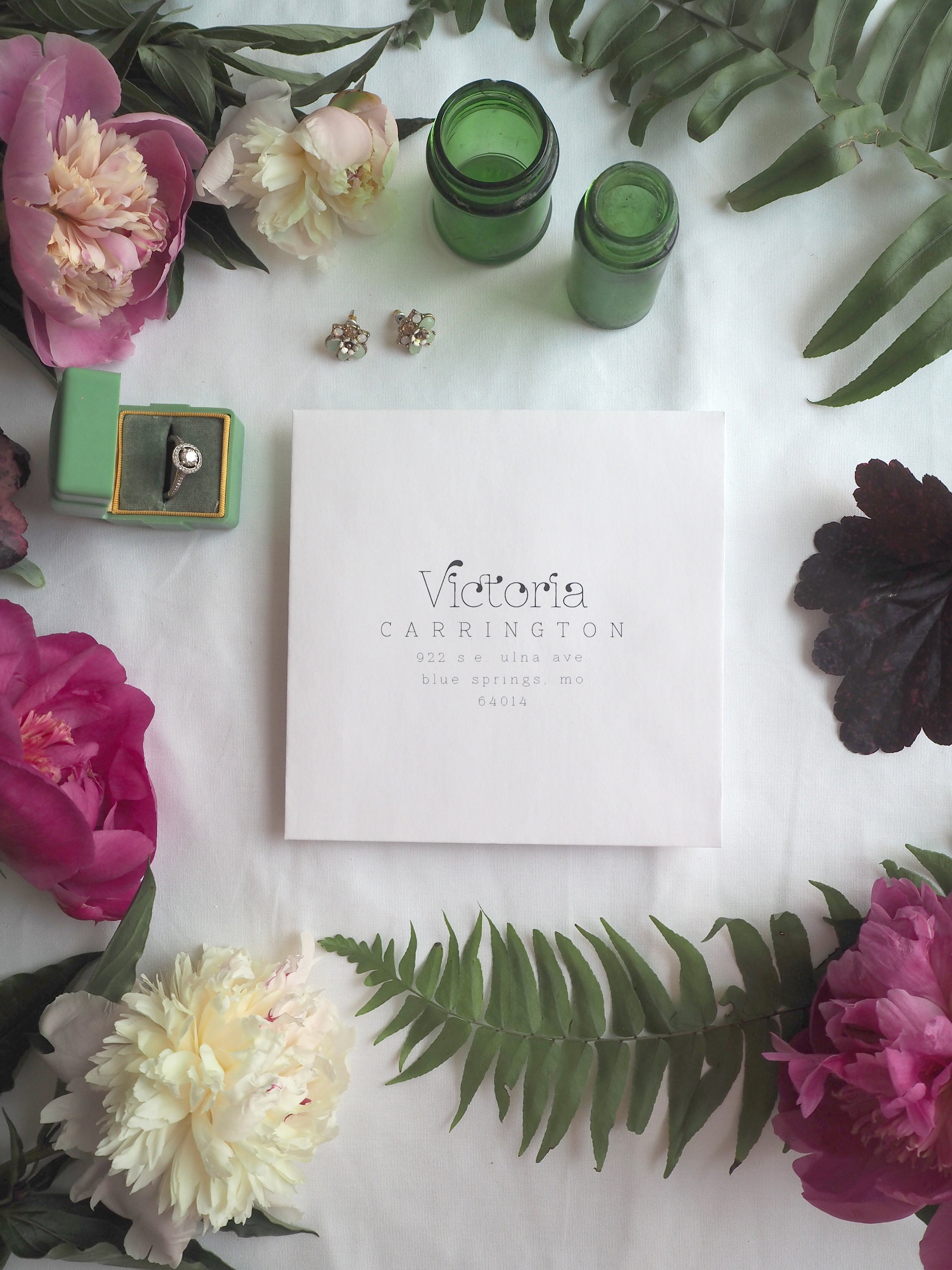 Addressed 5.5 White Square Envelope front & Back | Etsy