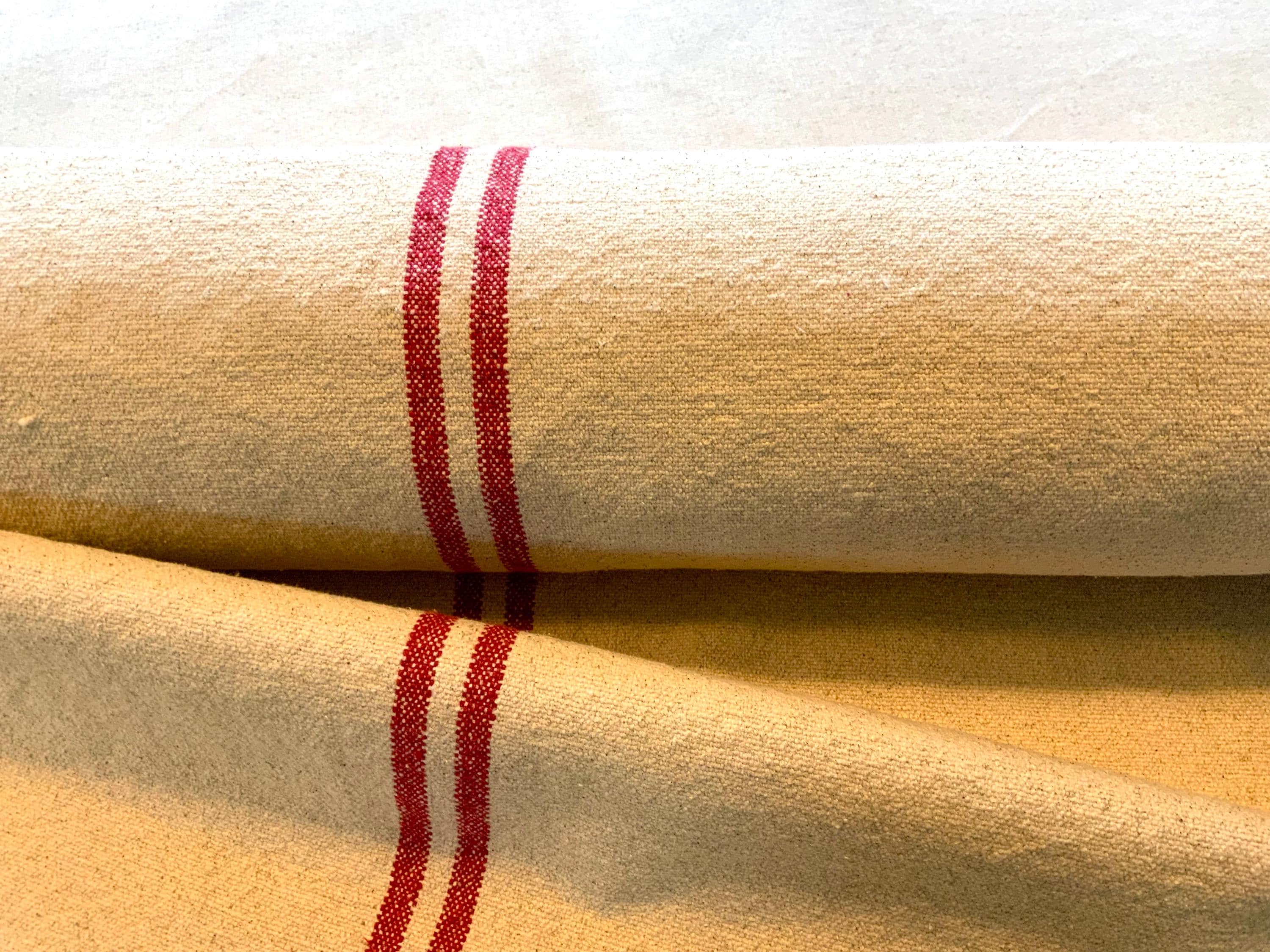 Rustic French Farmhouse Woven Grain Sack Fabric, 100% Heavy Weight ...