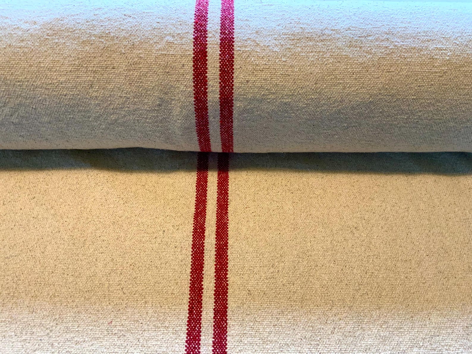 Rustic French Farmhouse Woven Grain Sack Fabric, 100% Heavy Weight ...
