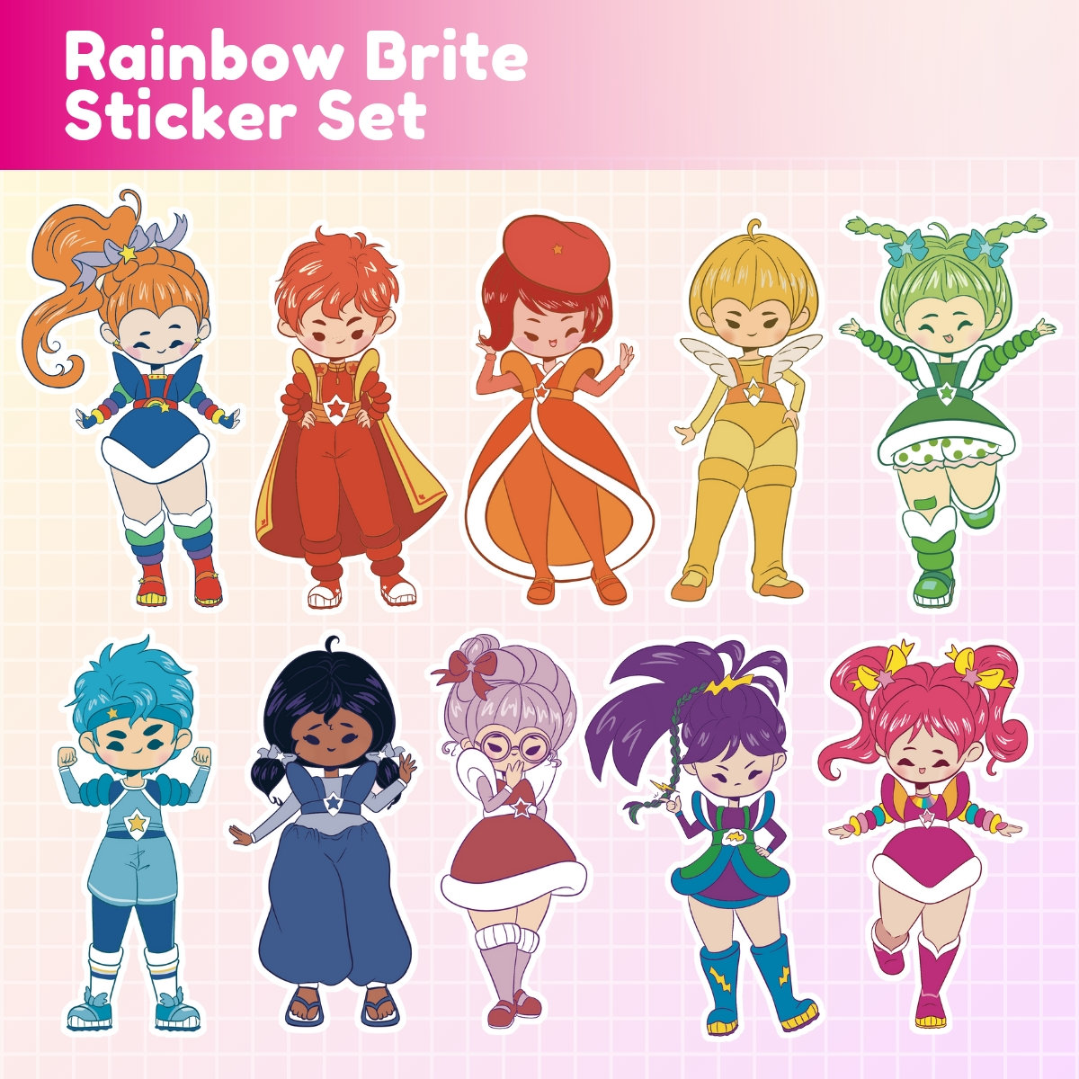 Rainbow Brite Sticker Set - Etsy