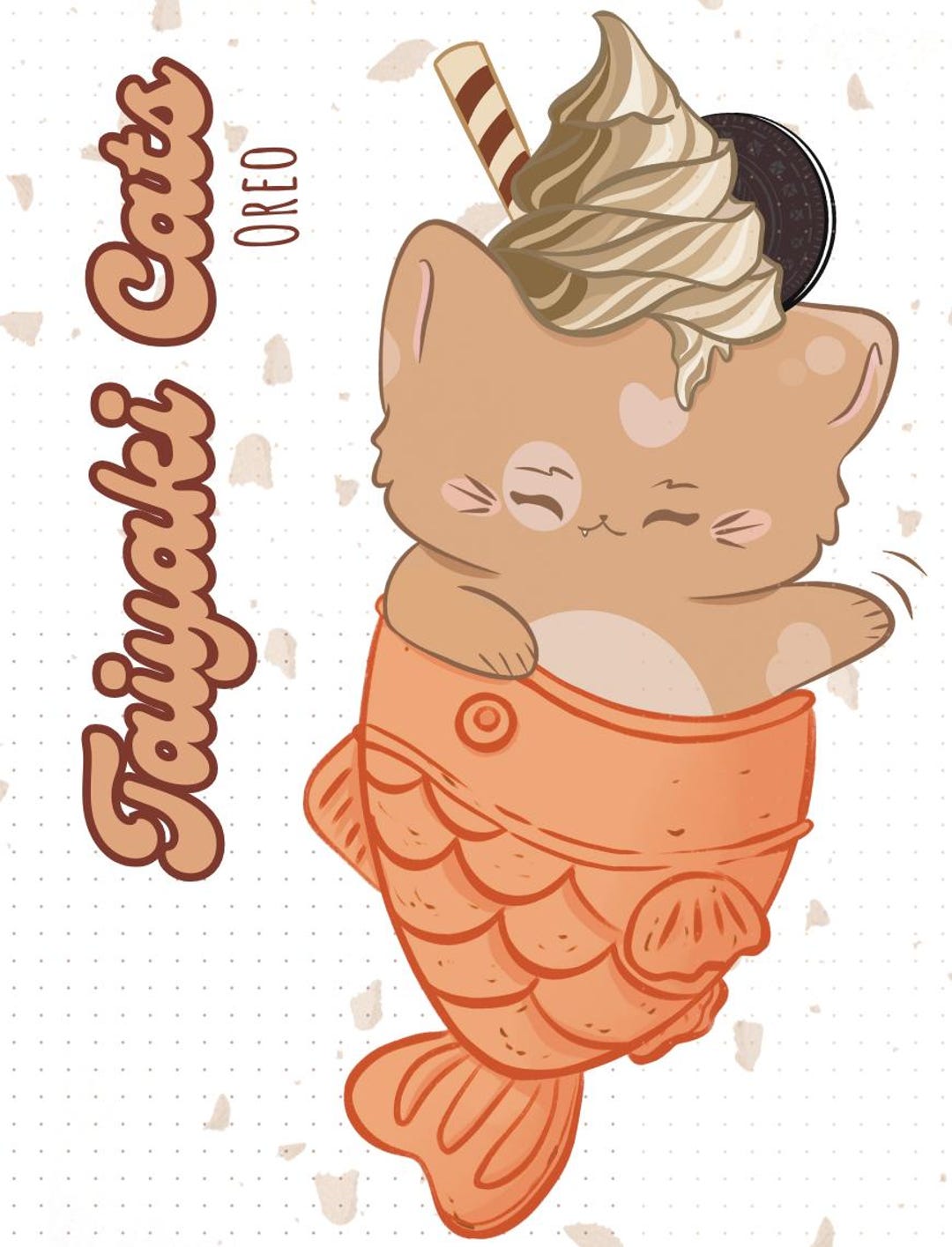 Taiyaki Cats: Oreo Ice Cream - Etsy