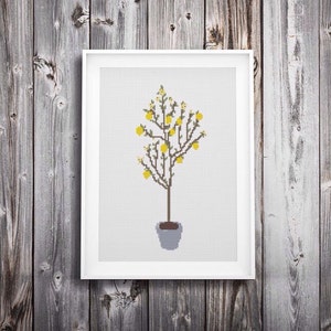 Lemon Tree Cross Stitch Pattern : Modern and Easy PDF Instant Download ...