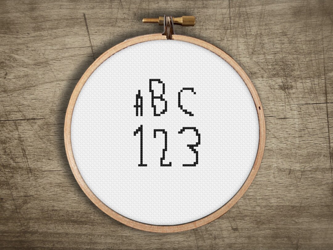 Hand Writing Font Cross Stitch Pattern Kid Script Complete Alphabet ...