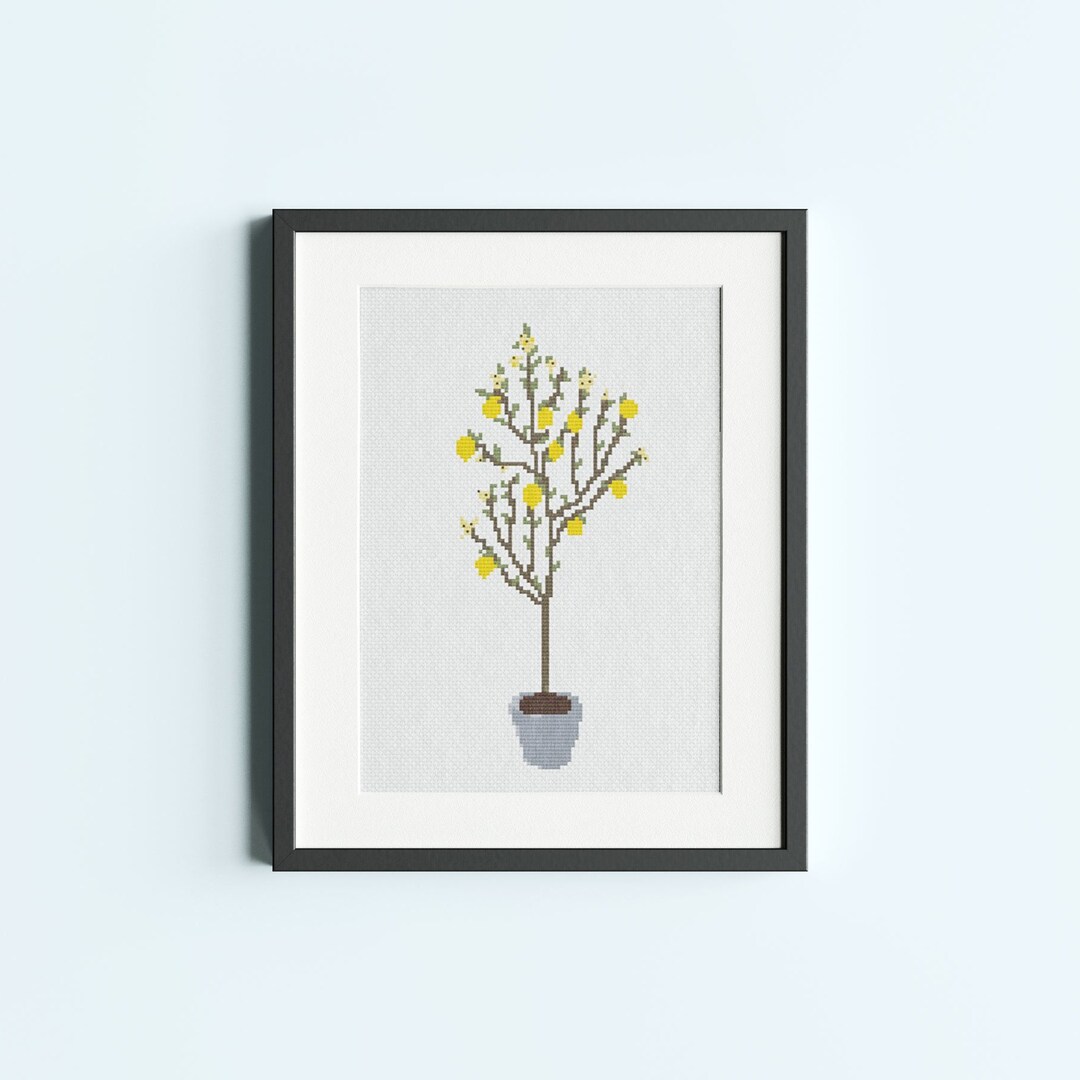 Lemon Tree Cross Stitch Pattern : Modern and Easy PDF Instant Download ...