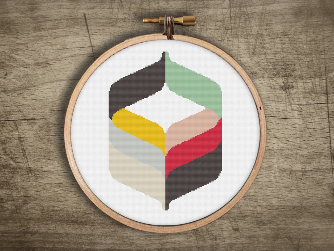 Mid Century Modern Cross Stitch Pattern : Vintage Retro Design, PDF ...