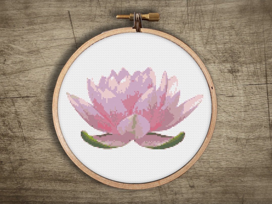 Lotus Flower Cross Stitch Pattern Pdf Instant Download Diy Craft ...