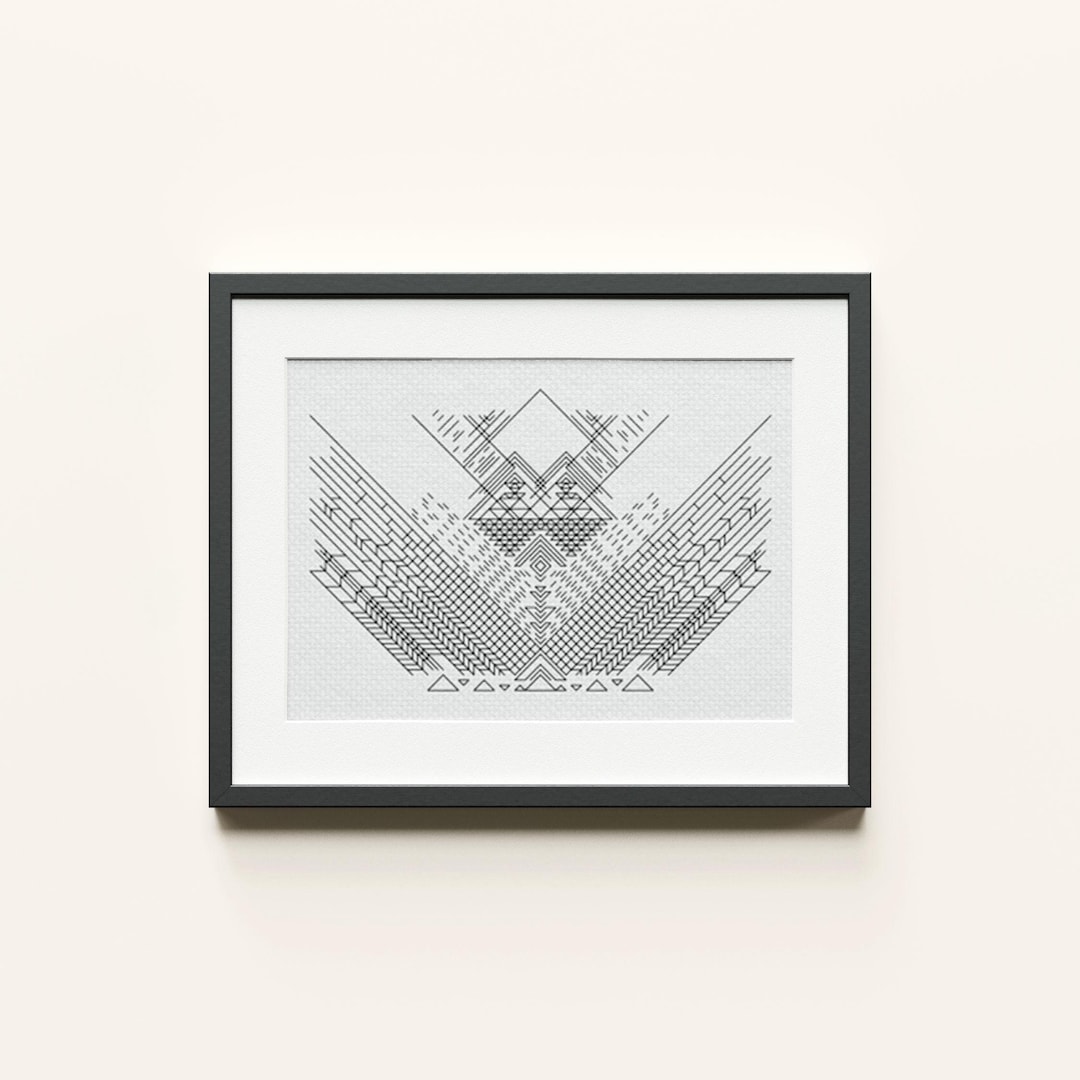 Geometric Lined Southwest Triangle Cross Stitch Pattern : Retro Modern ...
