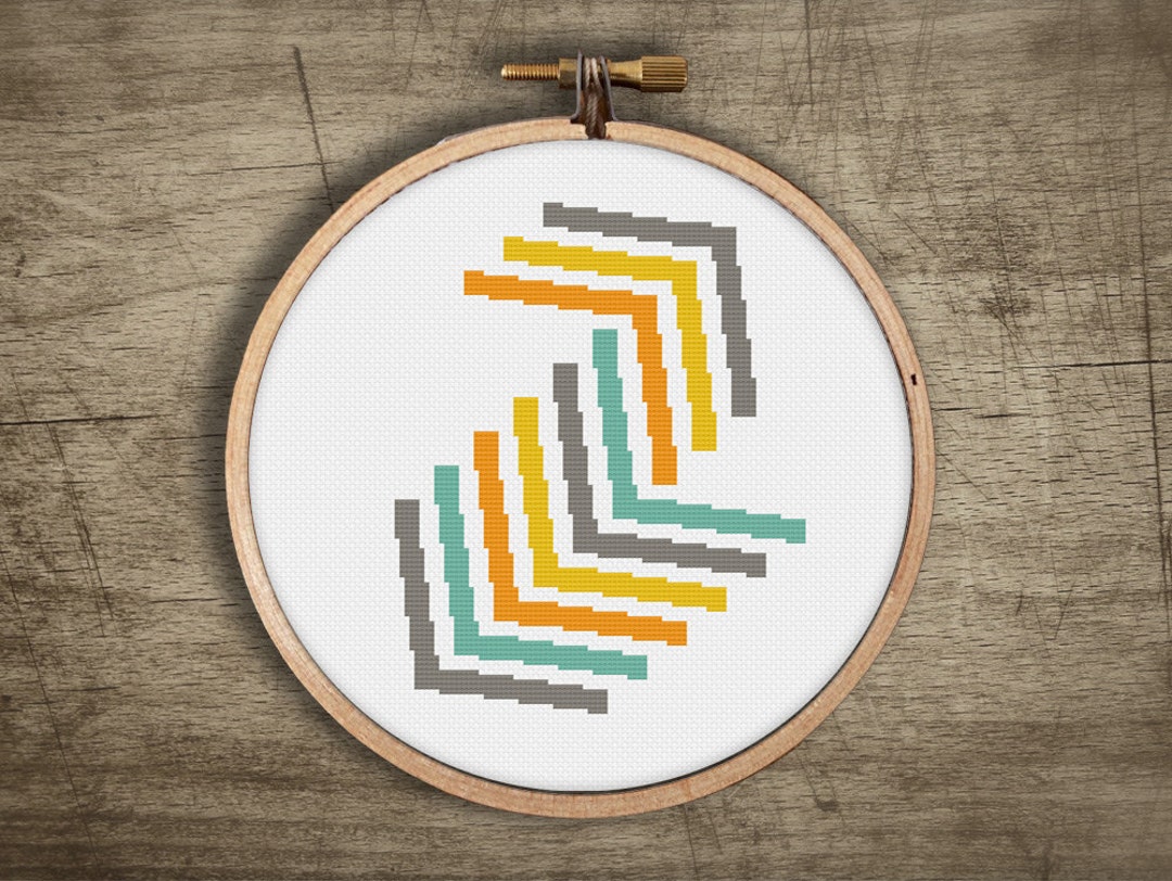 Geometric Modern Arrows Design Cross Stitch Pattern : Retro Unique, PDF ...