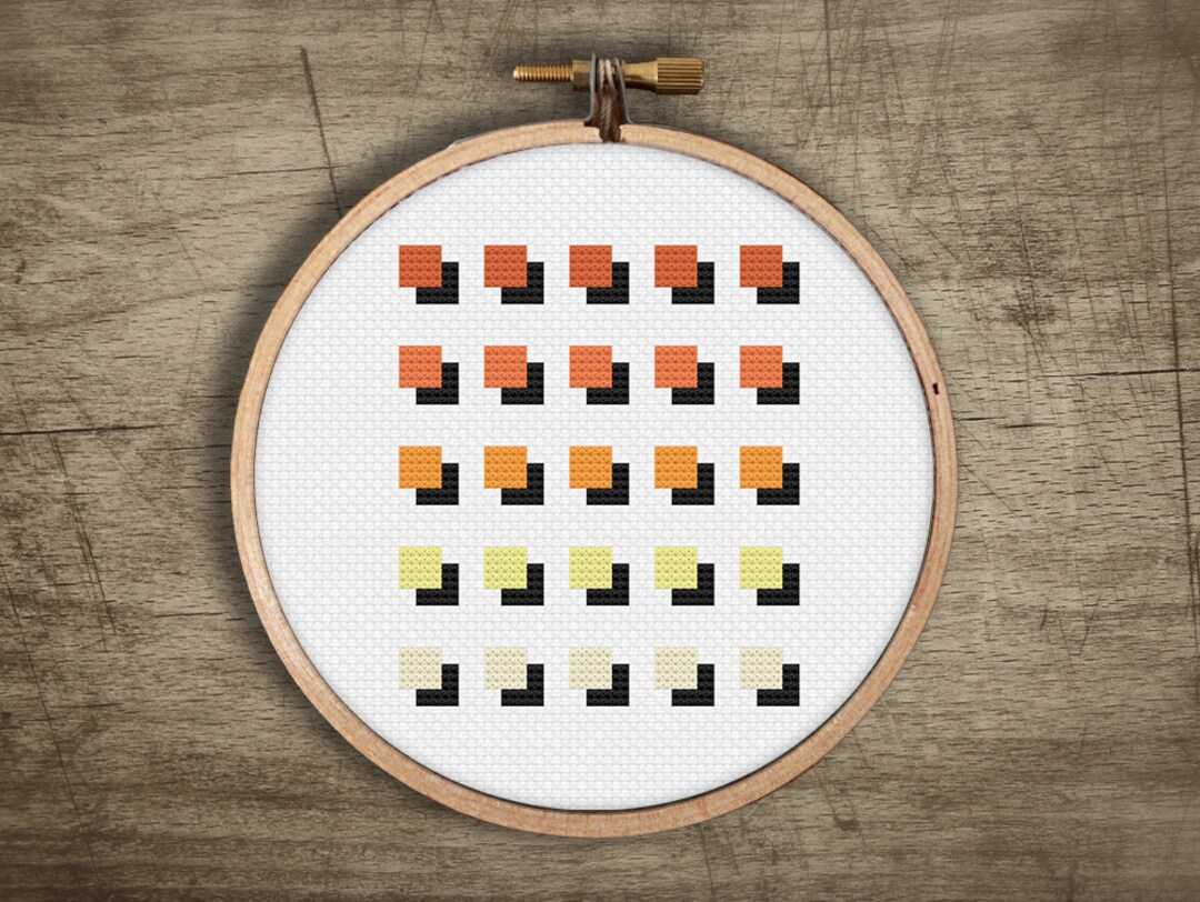 Geometric Squares Cross Stitch Pattern : Retro Mosaic, Mid Century Modern, PDF Instant Download ...