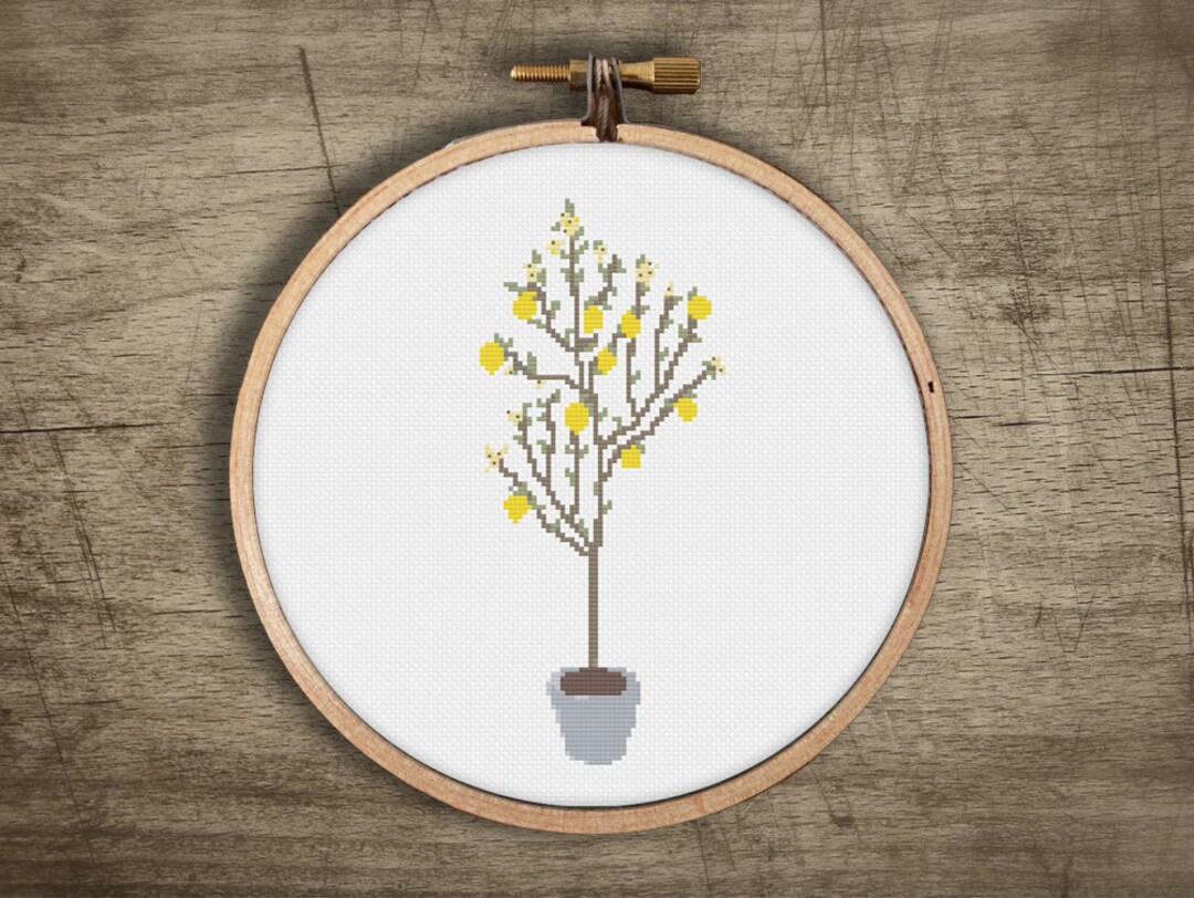 Lemon Tree Cross Stitch Pattern : Modern and Easy PDF Instant Download ...