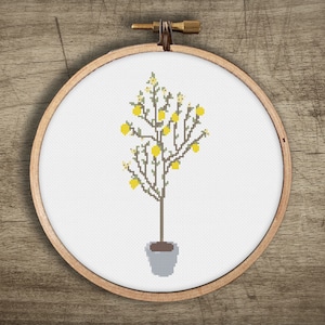 Lemon Tree Cross Stitch Pattern : Modern and Easy PDF Instant Download ...