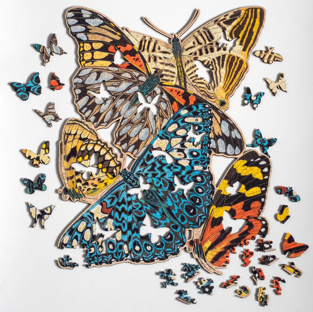 Séguy's Papillons: Zebra Mosaic Butterfly Puzzle - Wooden Jigsaw Puzzle ...