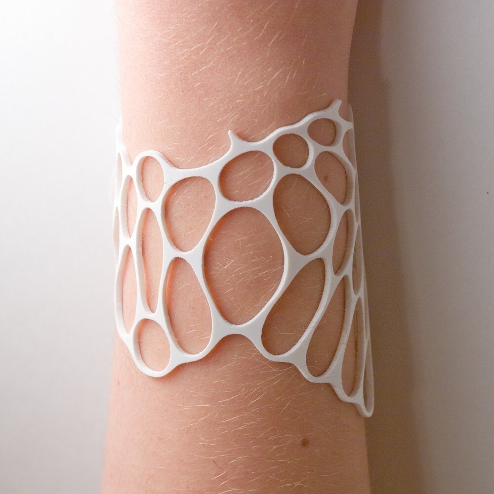 Radiolaria Bracelet White Silicone Rubber Cuff - Etsy
