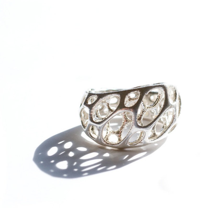 Silver 2-layer Twist Ring Organic Cellular Jewelry in | Etsy