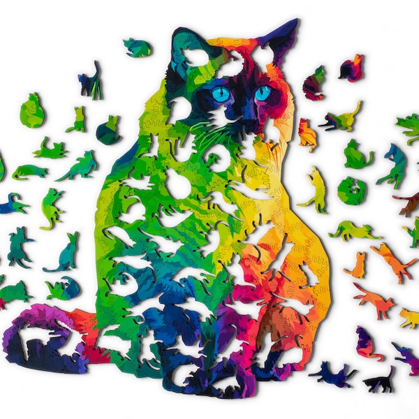 Wood Cat Puzzle - Etsy
