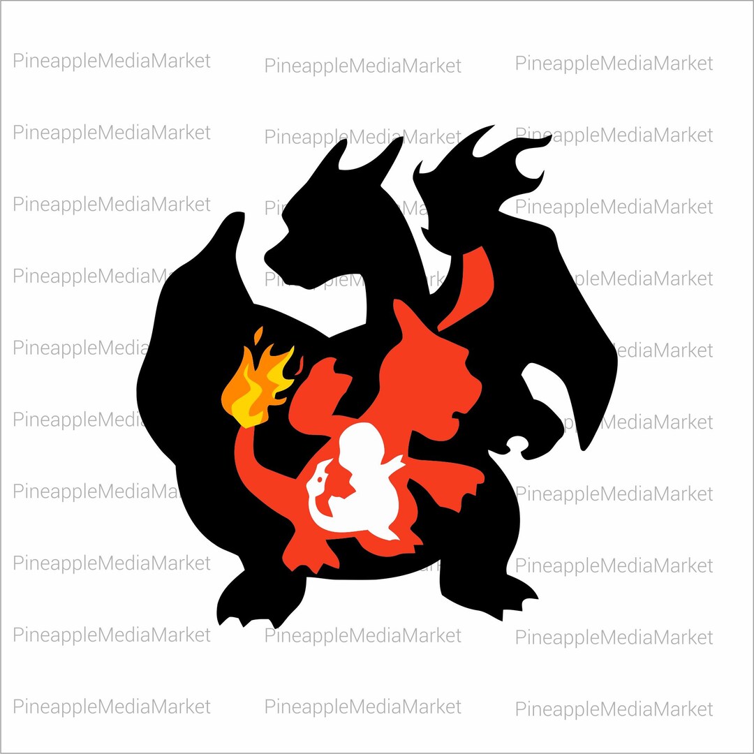 Pokemon Charizard Evolution SVG PNG PDF Ai Clip Art Cut File Cricut ...