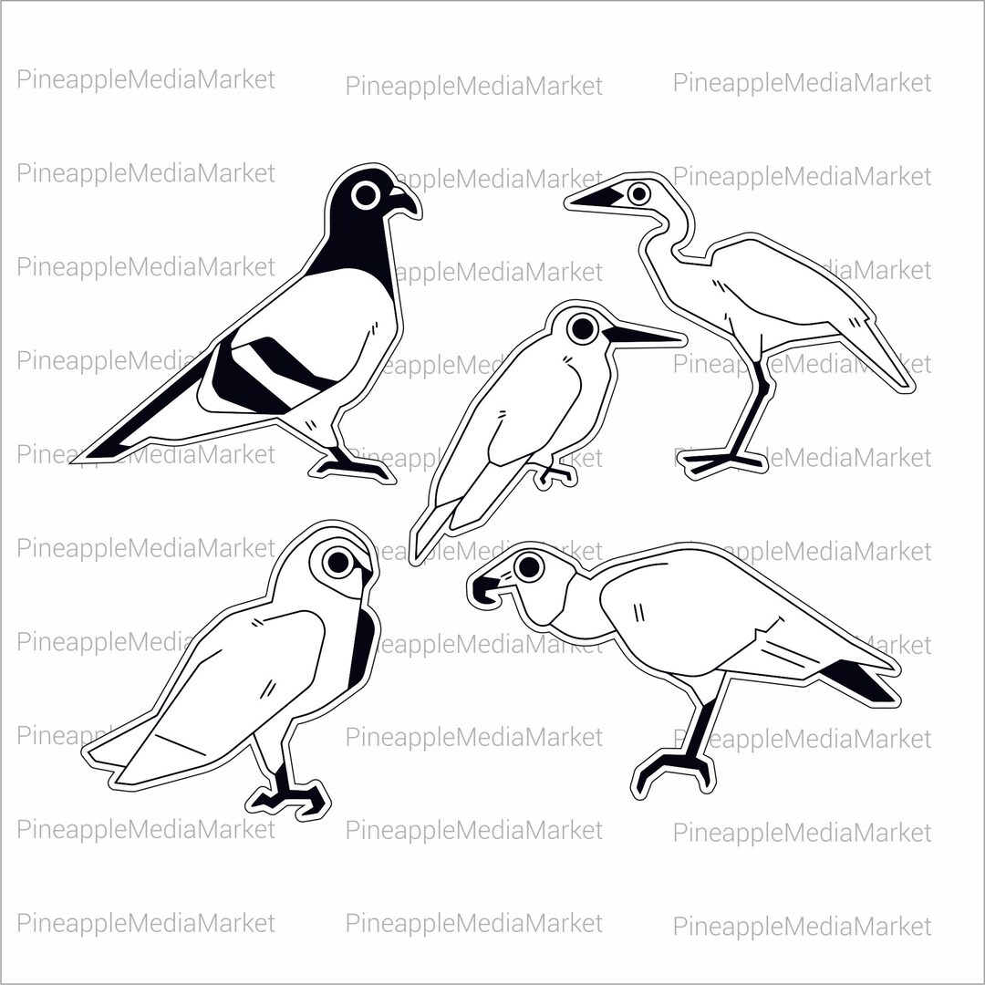 Bird Birds SVG PNG PDF Ai Clip Art Cut File Cricut Silhouette Birds ...