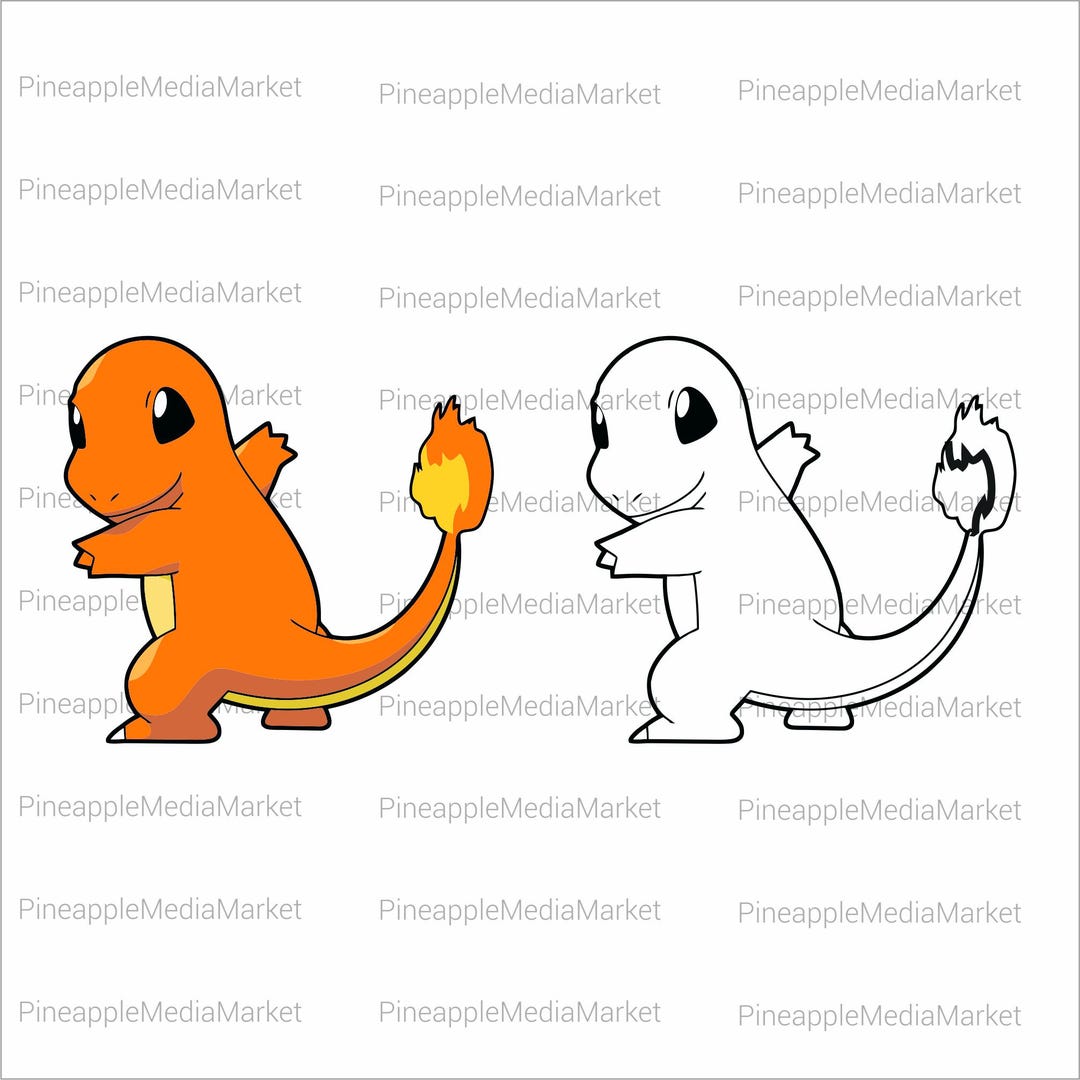 Pokemon Charmander SVG PNG PDF Ai Clip Art Cut File Cricut Silhouette ...