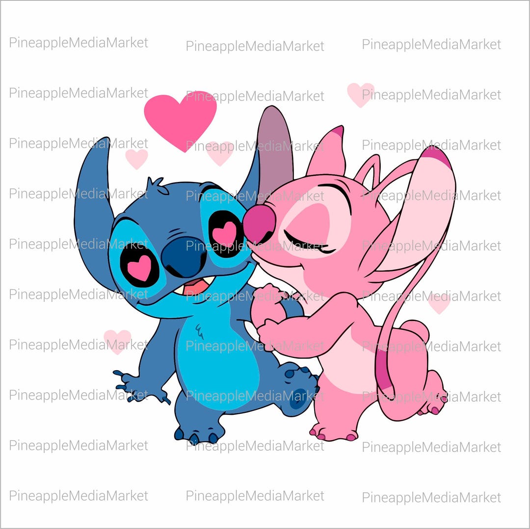 Stitch - Stitch Kiss SVG PNG Ai - Clip Art - Cut File Cricut - Stitch ...