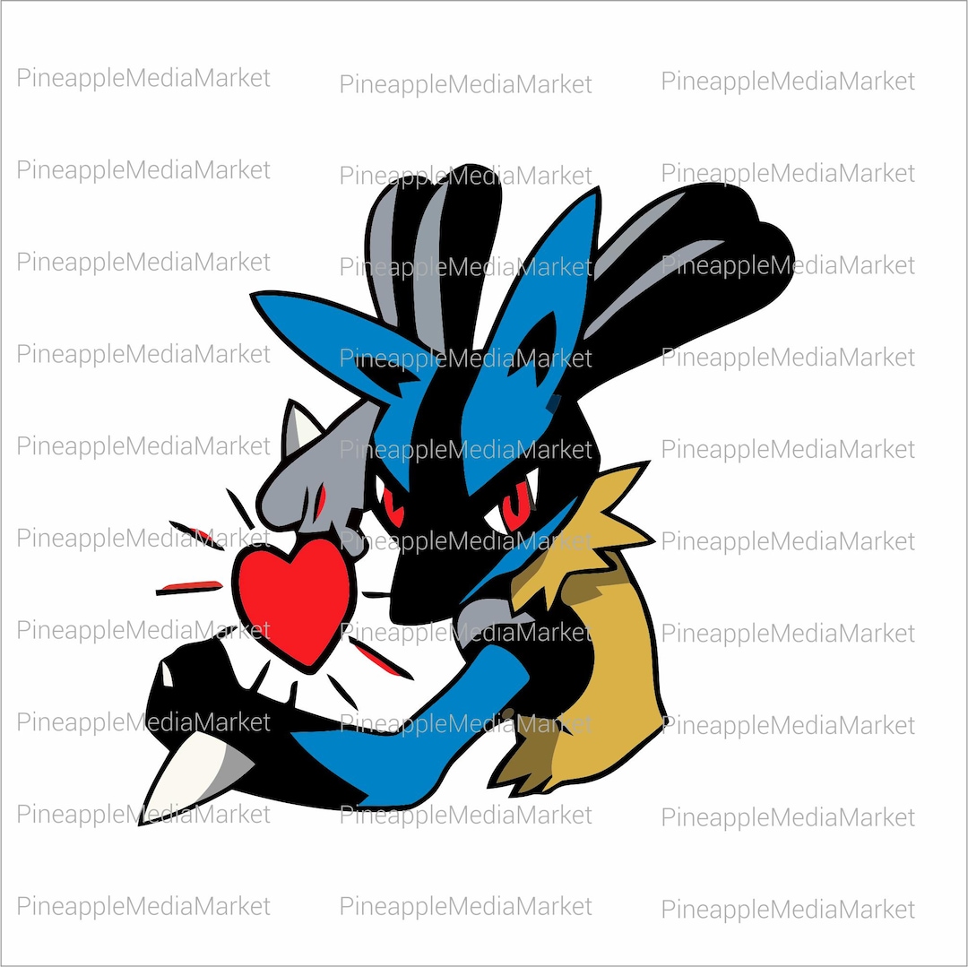 Lucario Valentine SVG Pokemon Cut File Lucario Heart Printable Cuttable ...