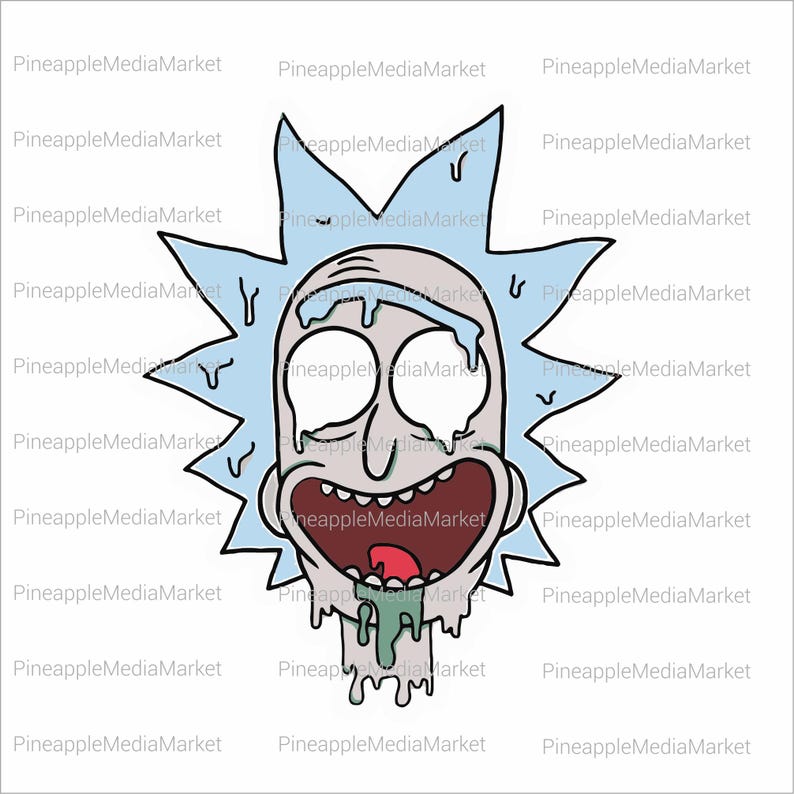 Rick Face Melt Rick Sanchez Svg Ai Jpeg Png Pdf Layered Vector Cricut ...