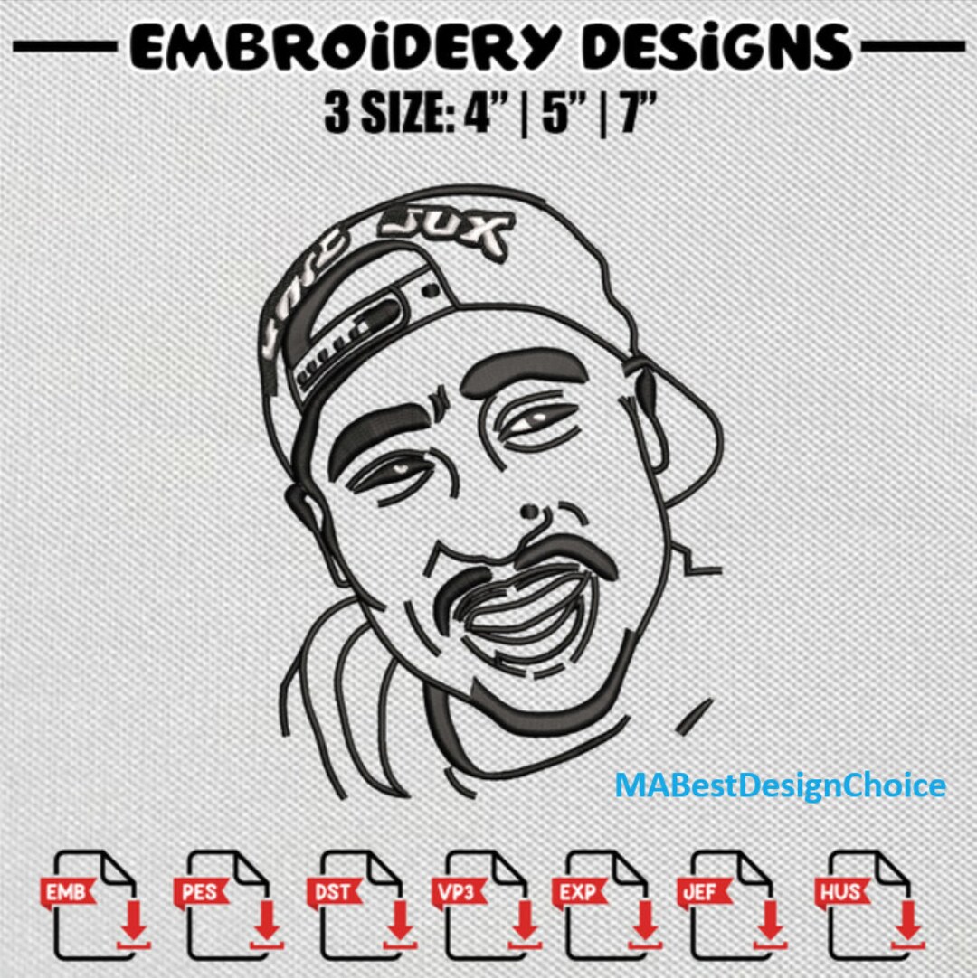 2pac Embroidery Design, Gang Man Embroidery Design, Embroidery Design ...
