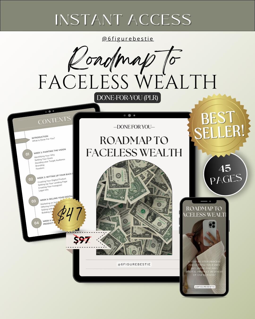 Roadmap to Faceless Wealth With PLR Resell Rights | Digital Marketing Workbook | Social Media ...