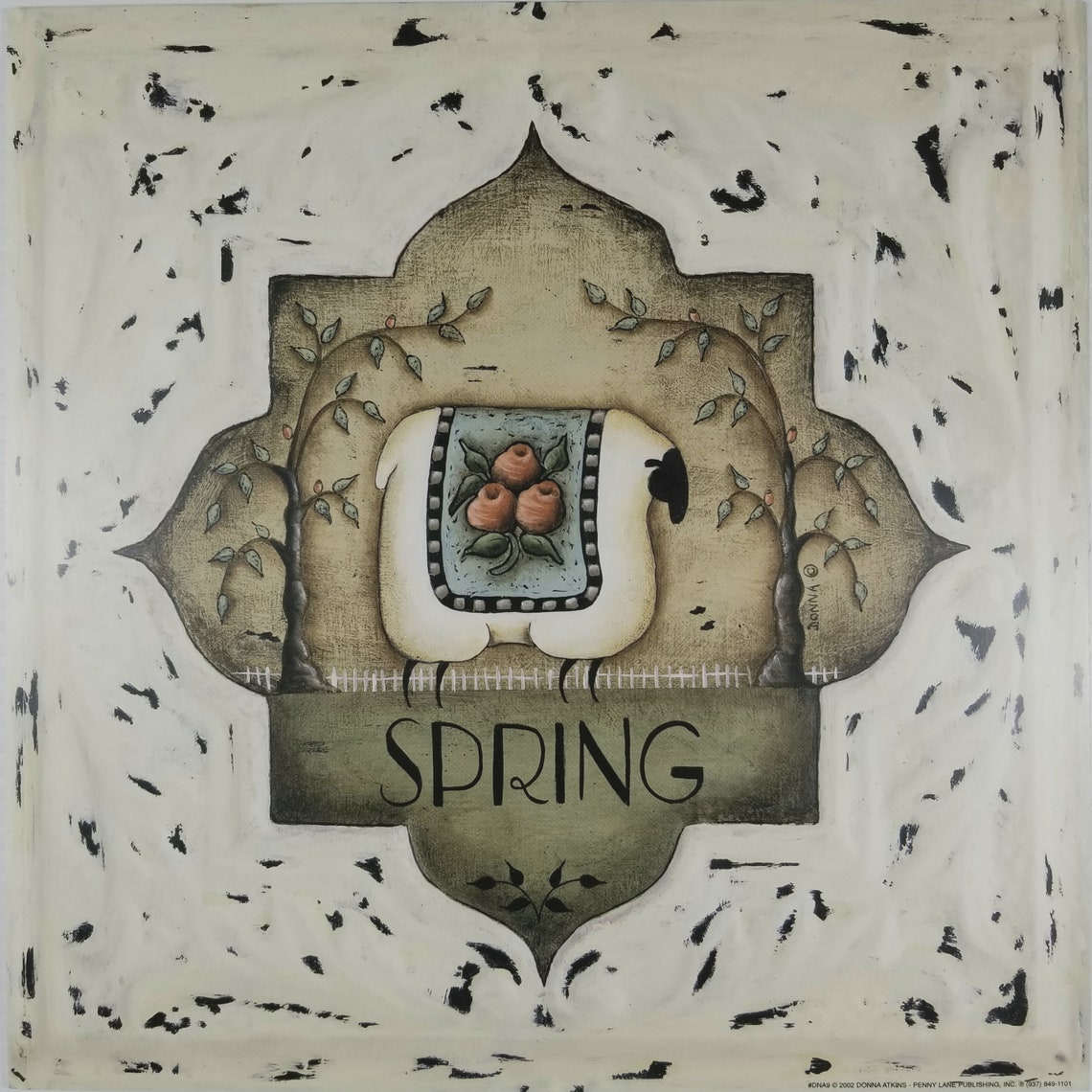 4 Seasonal Prim Folk Art Sheep Prints. Set of Four Square - Etsy