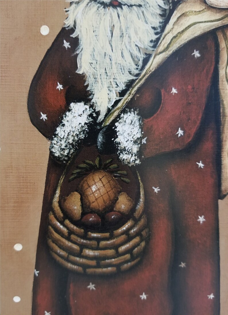 BELIEVE Folk Art Print. Primitive Old World Santa Christmas Sampler by ...