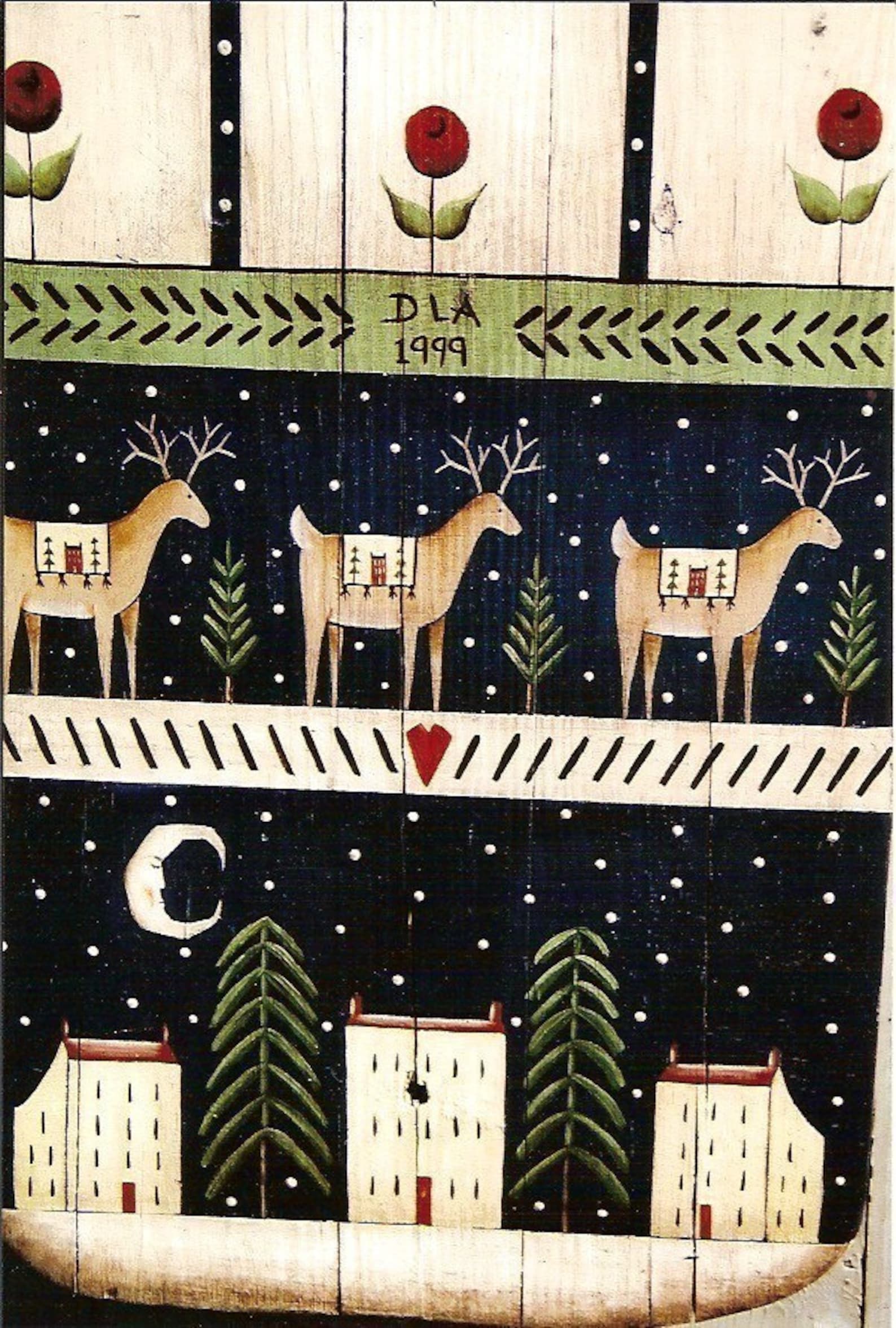 Prim Folk Art Santa / St. Nick Ironing Board E-pattern by Donna Atkins. DIY Painting Craft ...