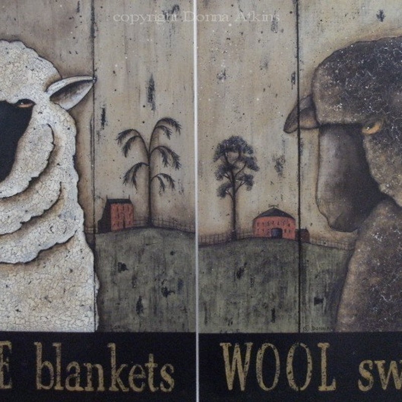 Folk Art Sheep - Etsy
