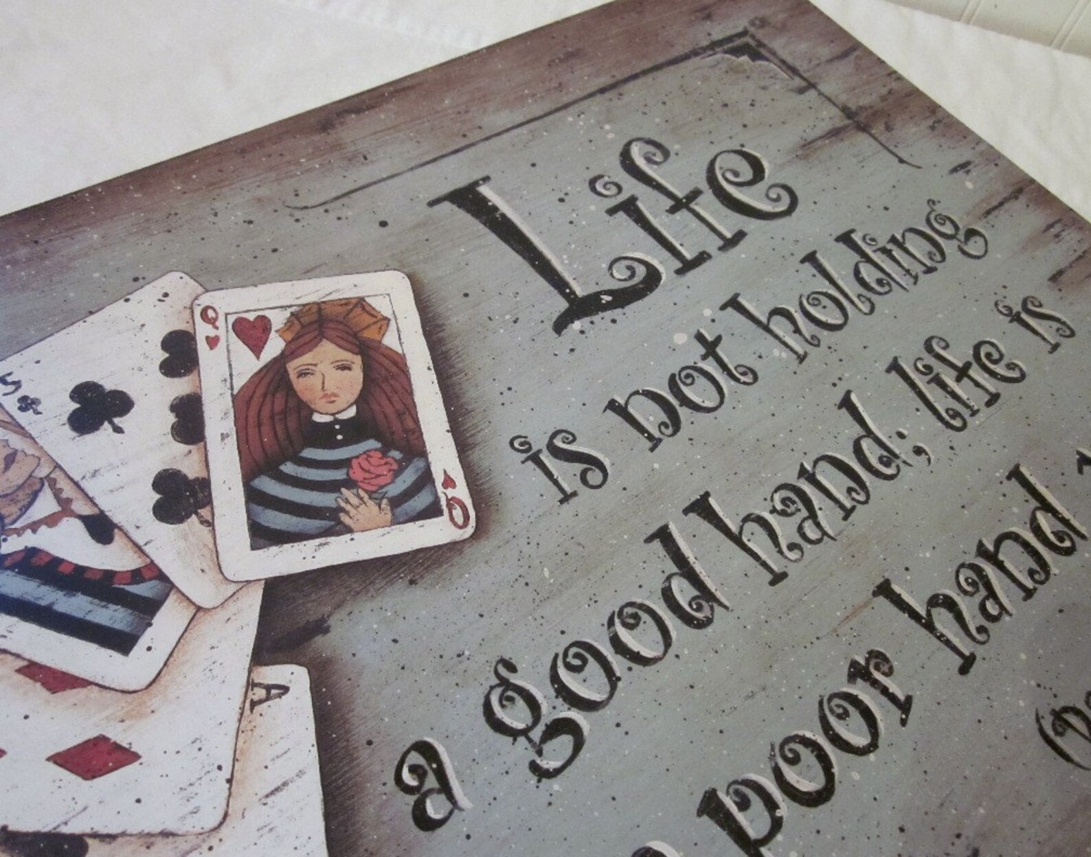 LIFE Quotation Art Print. Queen of Hearts, Deck of Cards, Danish ...