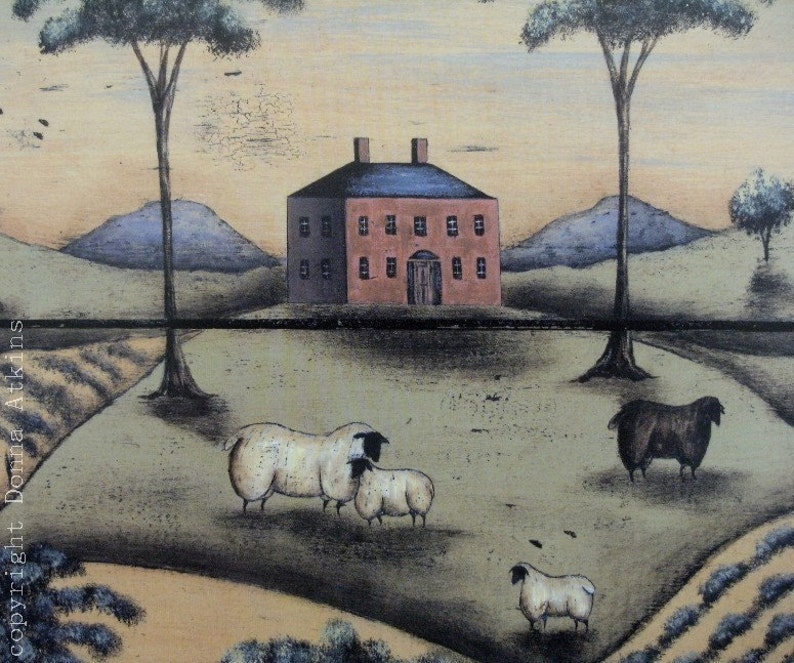 Pastoral Landscape Folk Art Print, 1800's the Gentleman Farmer by Donna ...