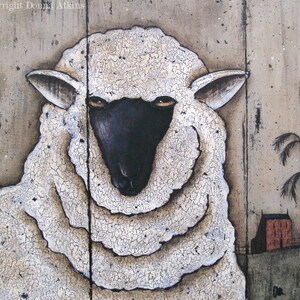 SHEEP Folk Art Prints 8x10 . FLEECE or WOOL, Black Sheep, White Sheep ...