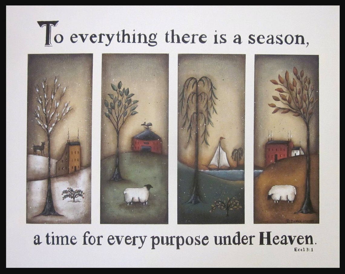 To Everything There is a Season Ecclesiastes 3:1 Bible Verse | Etsy
