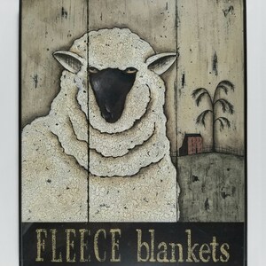 SHEEP Folk Art Prints 8x10 . FLEECE or WOOL, Black Sheep, White Sheep ...
