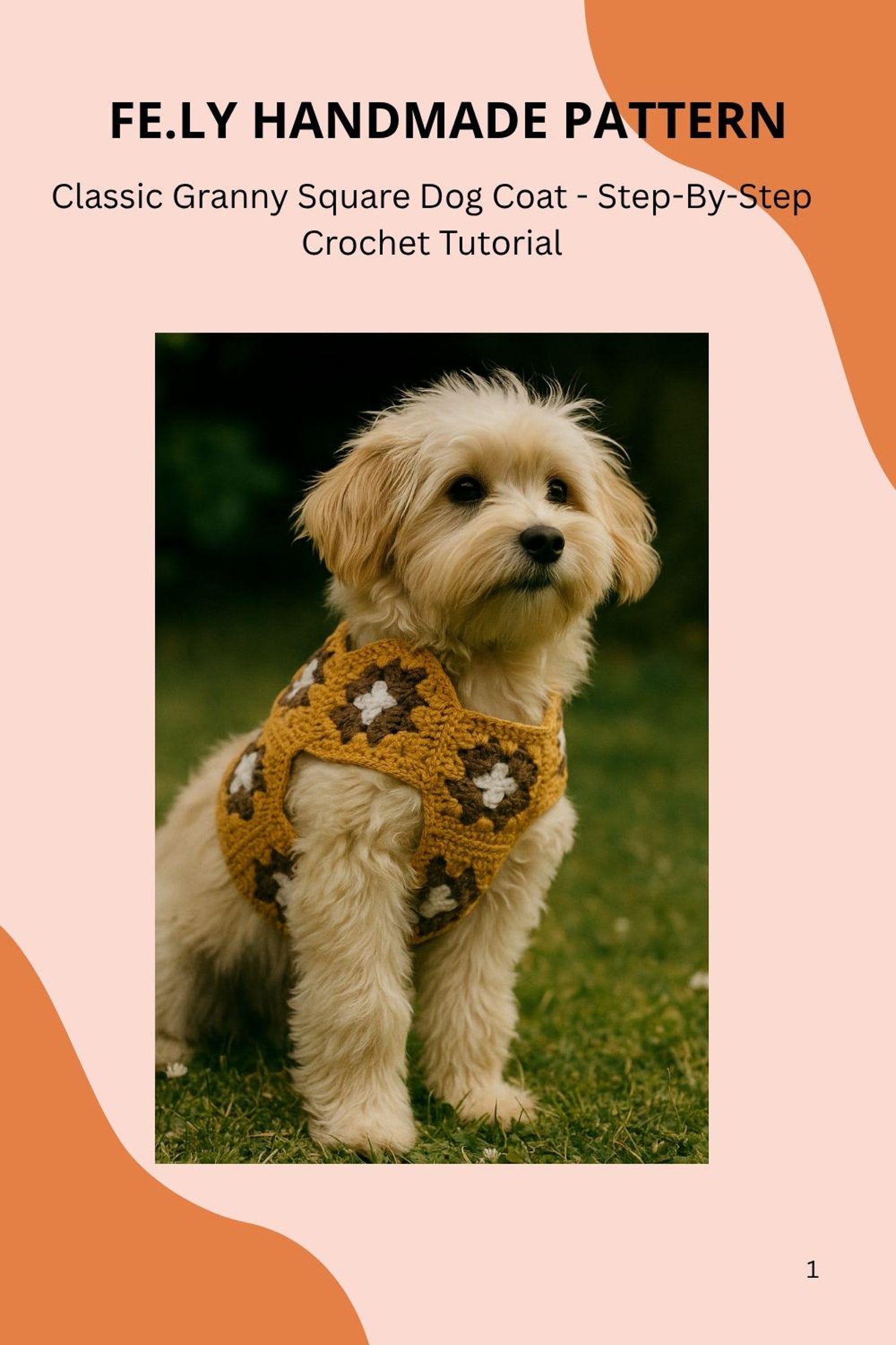 Retro Granny Square Dog Vest Crochet Pattern | Handmade Pet Outfit - Etsy