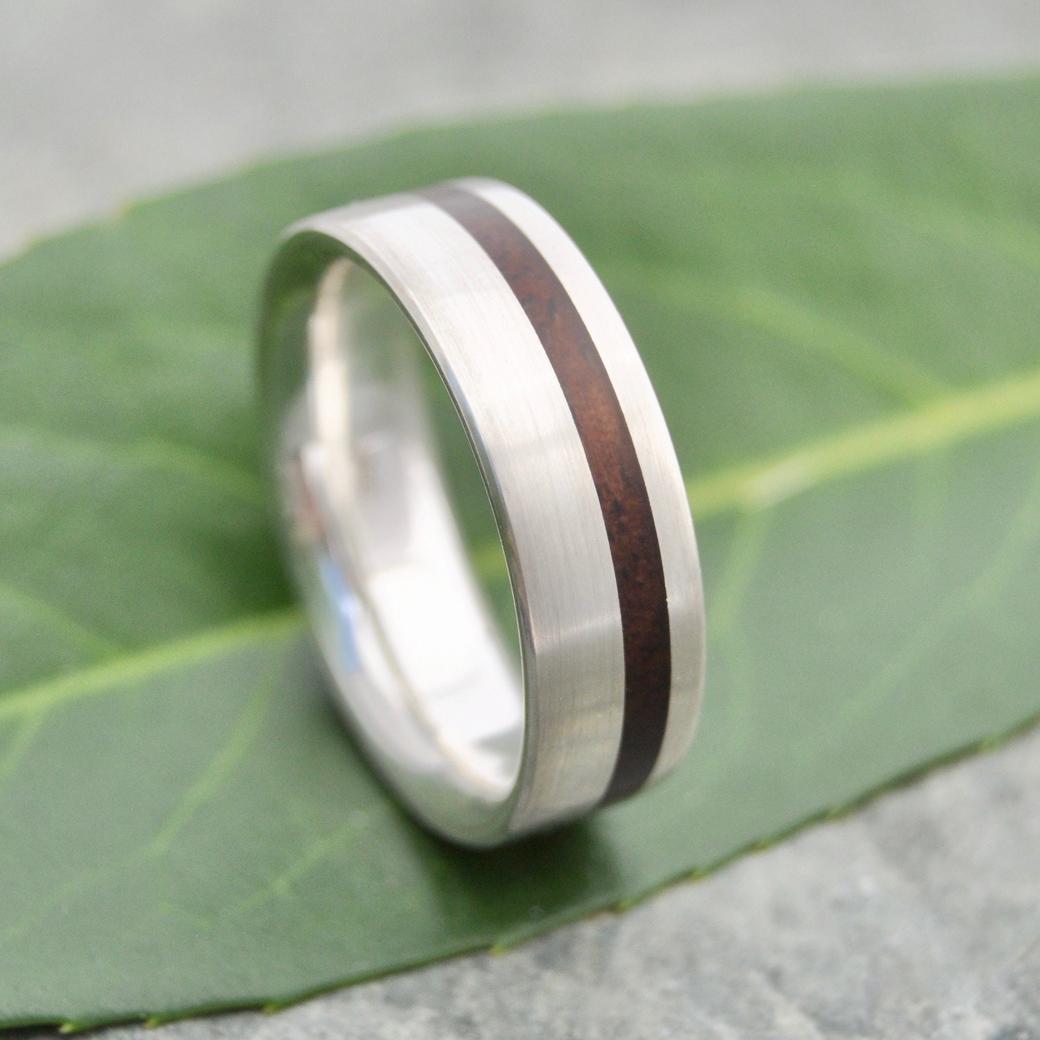 Equinox Nacascolo Silver Wood Ring Silver Wood Wedding Band | Etsy