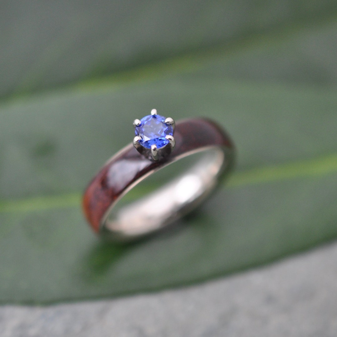Sapphire Stone Engagement Ring, Custom Gemstone Ring, Womens Wood Ring ...
