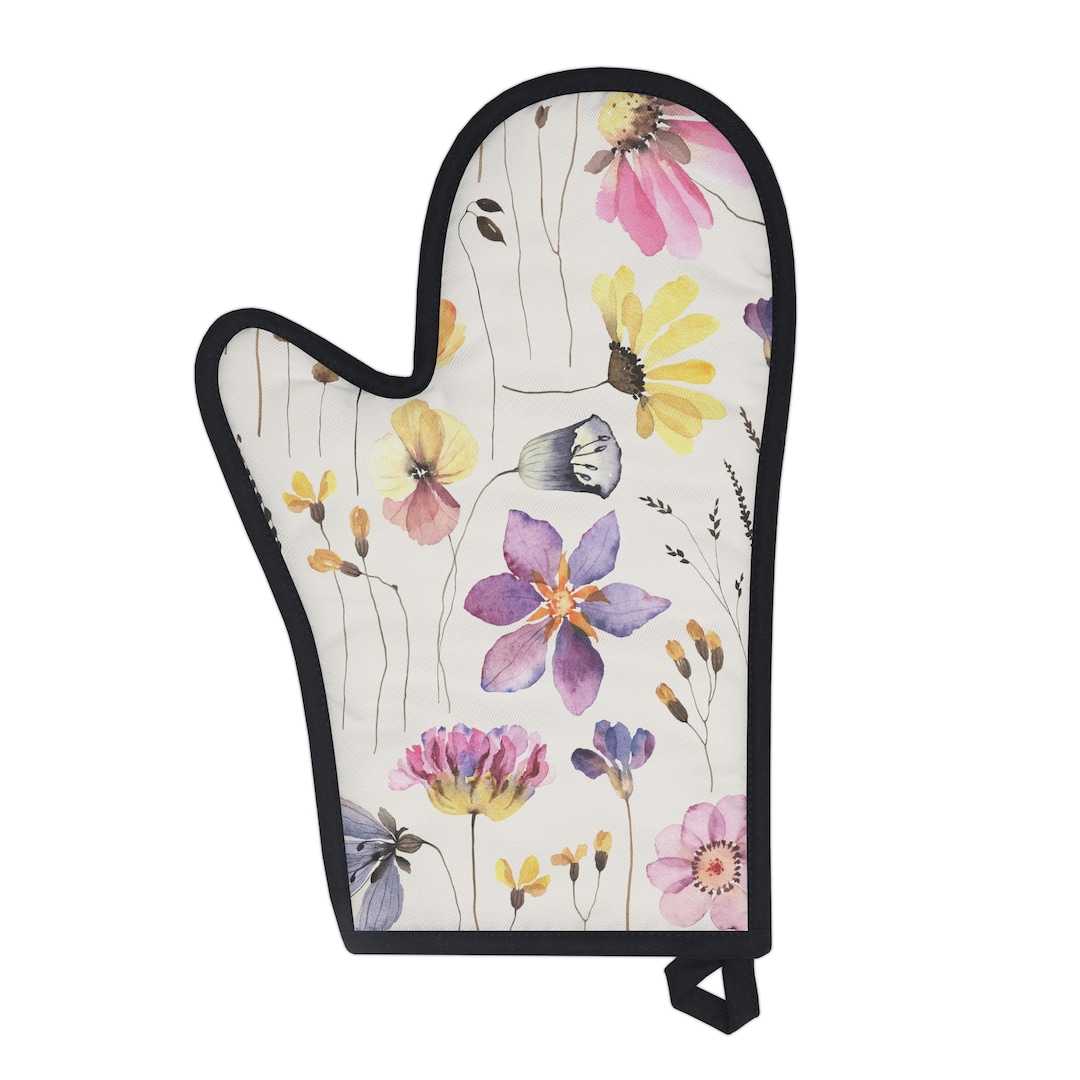 Summer Flowers and Butterflies Adorn This Cute Oven Mitt. - Etsy